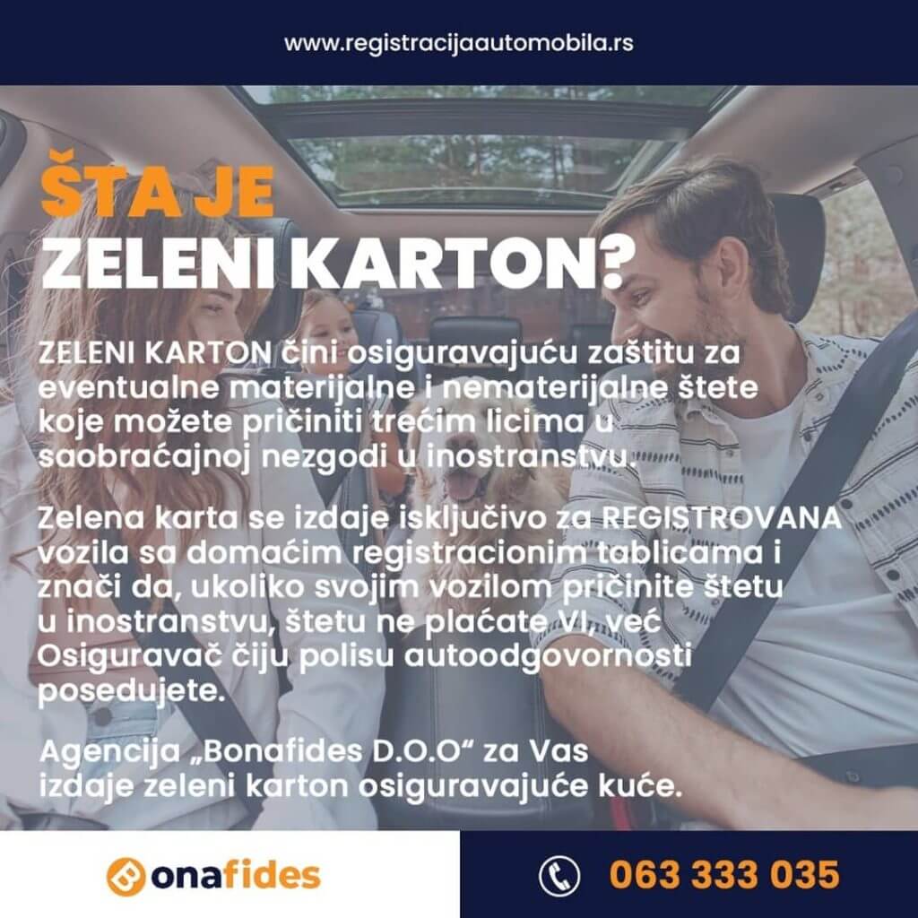 Zeleni karton - Agencija Bonafides